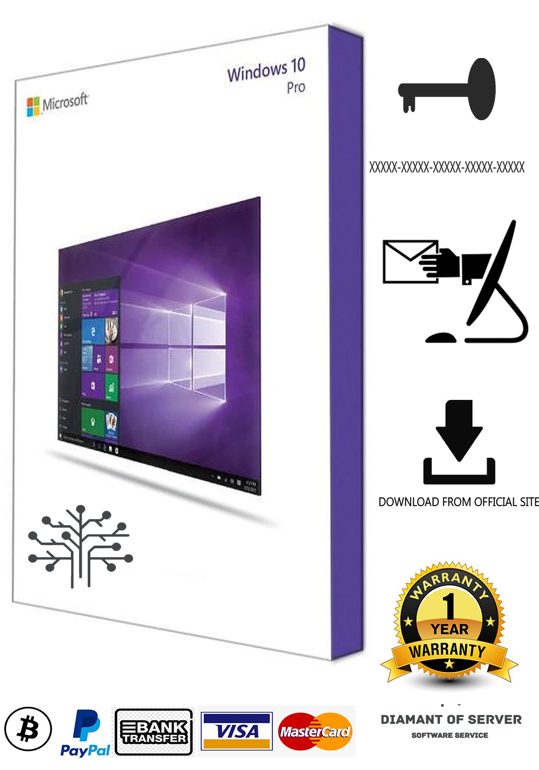 Windows 10 Pro Genuine Key Licencia Permanente OEM-RETAIL – Diamant ...